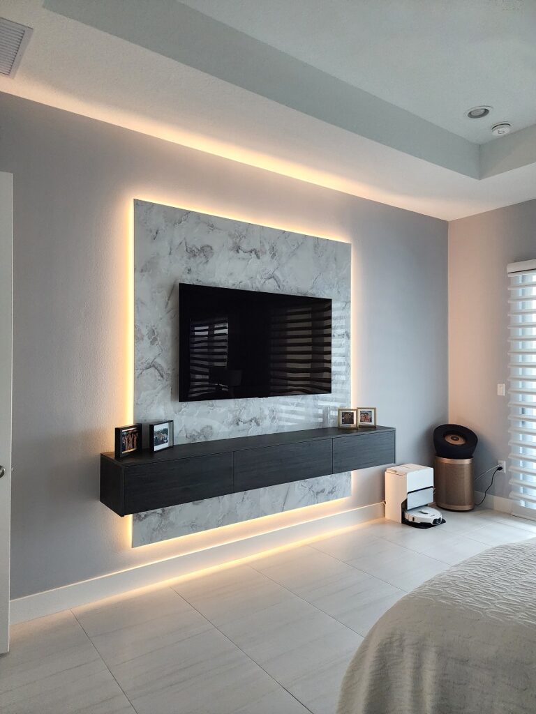 Custom TV Built-In Cabinets in South Florida | Ambi Woodwork