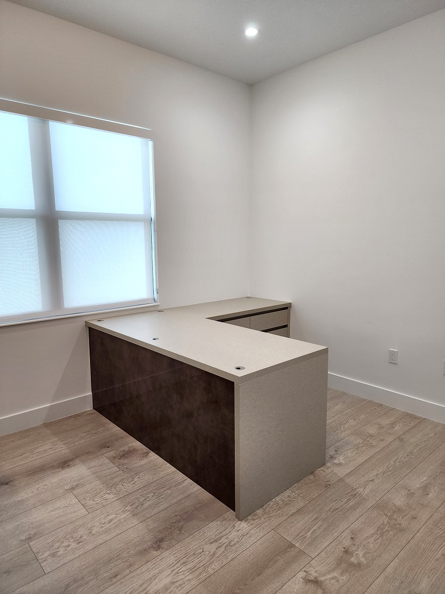 Built-in Home Office Cabinets with L-Shaped Desk | Ambi Woodwork